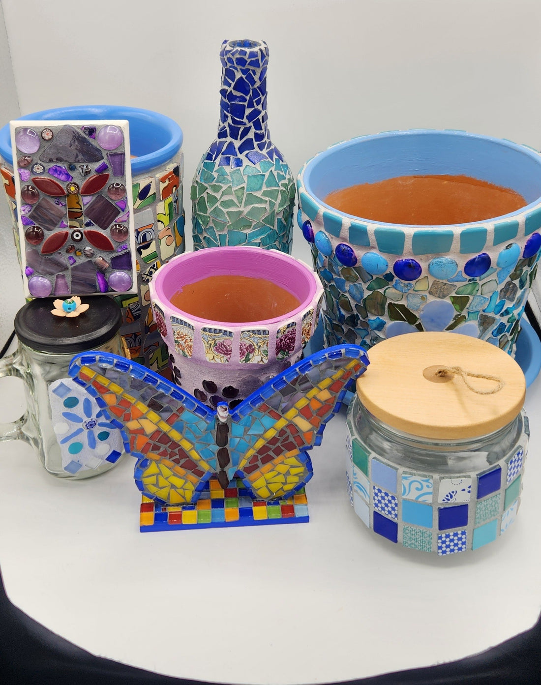Unique Handmade one-of-a-kind Mosaics and decorative wine bottles ...